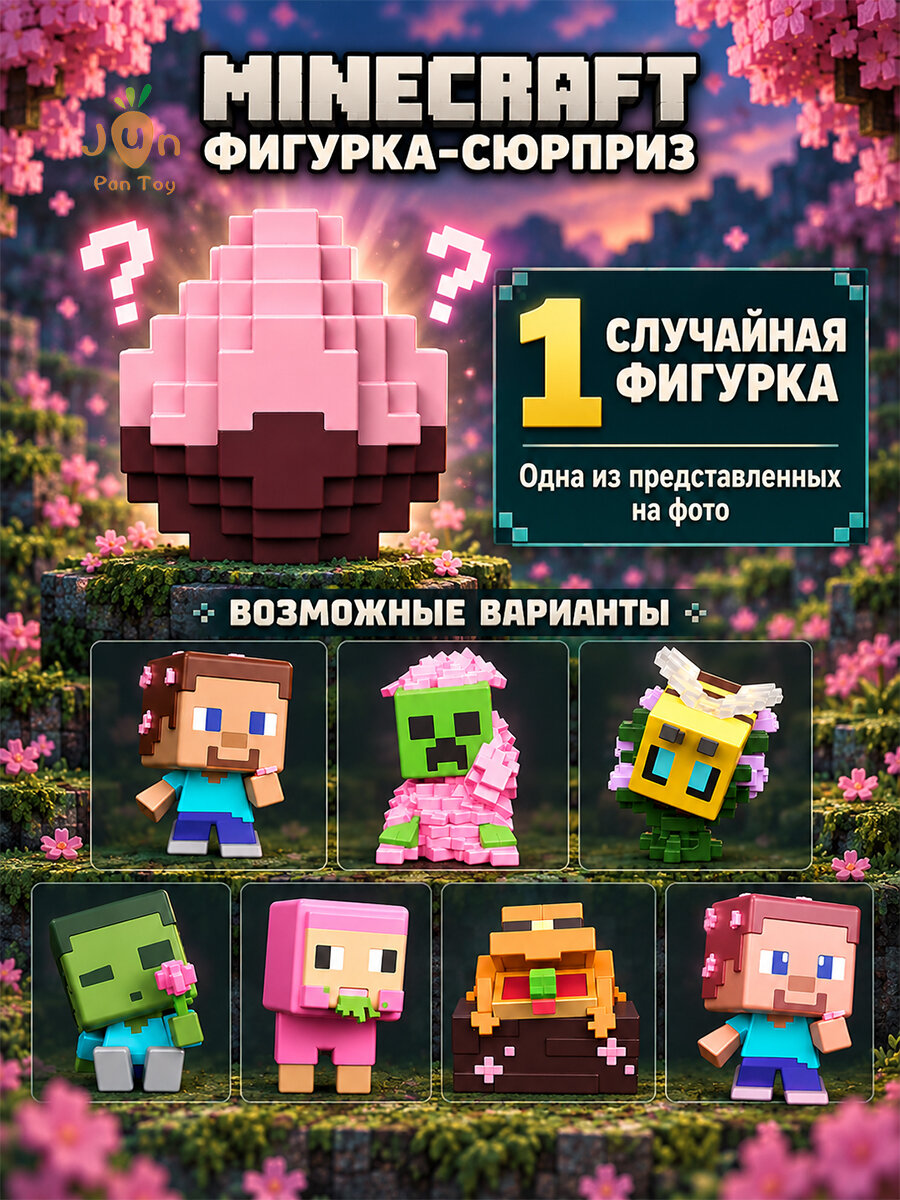 Майнкрафт, Mattel Minecraft Mini Mode Spawn Egg Badlands / Мини-фигурка 3,8 см в яйце-сюрпризе, 1 случайный персонаж, для игры и коллекционирования, подарок детям