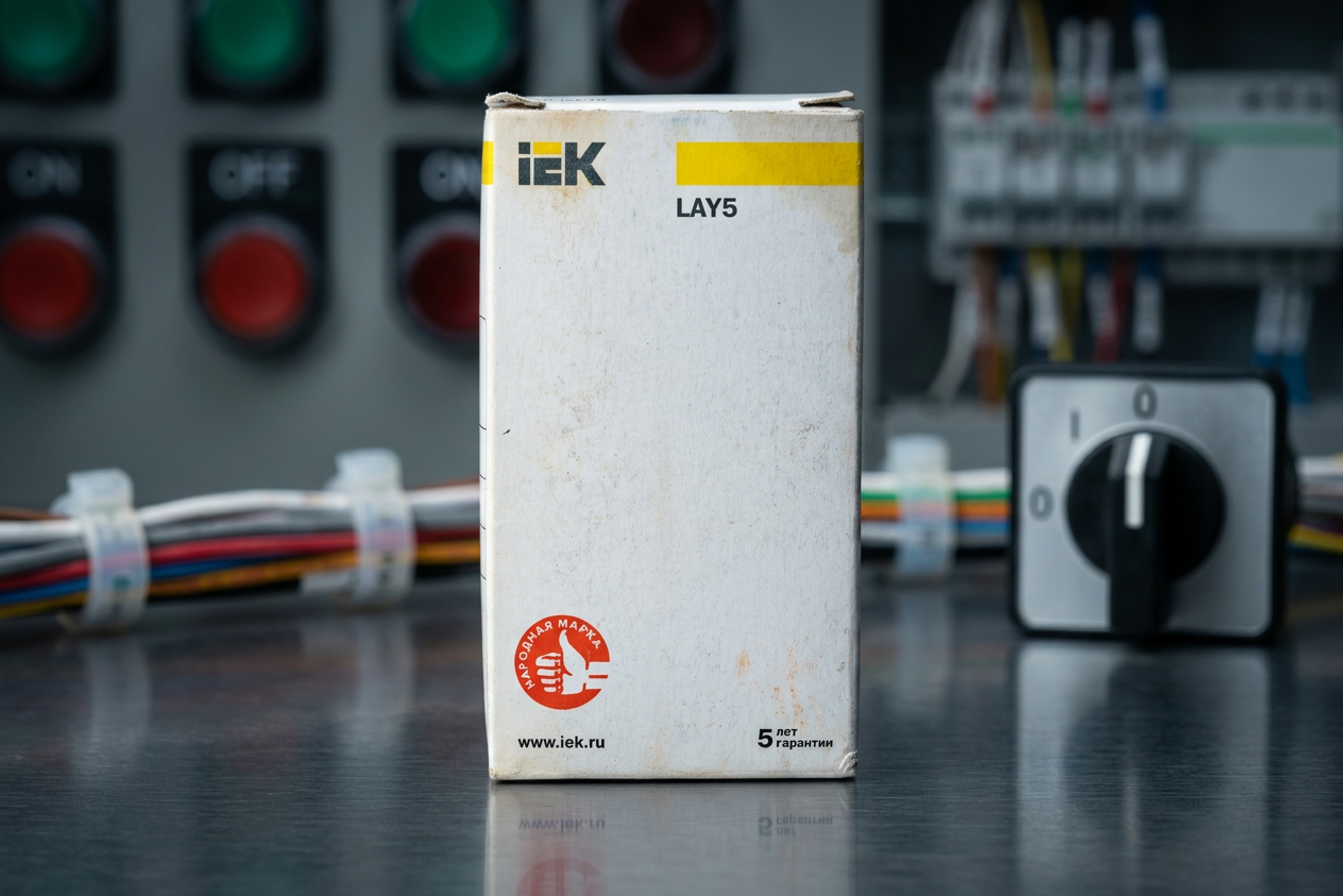 Переключатель управления LAY5-BD25 на 2 положения "I-0" стандартная ручка NO+NC IEK