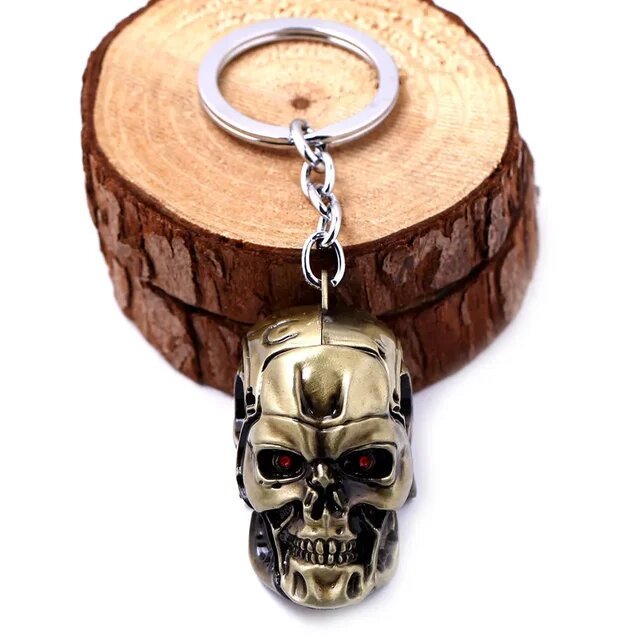 Винтажный брелок с головой черепа Терминатора 3D для мужчин и женщин, модный металлический кулон, брелок для ключей, автомобильная сумка, искатель ключей, автомобильная сумка, декор, ювелирные изделия