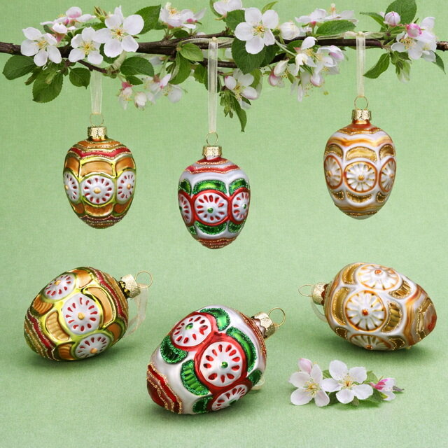 Елочные игрушки Яйца Пеллио-Интельви 7 см, 6 шт, стекло, Winter Deco, 4060272