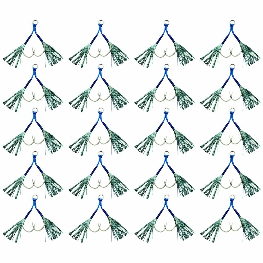 Двойные ассист-крючки для джиггинга, Синий - No. 10