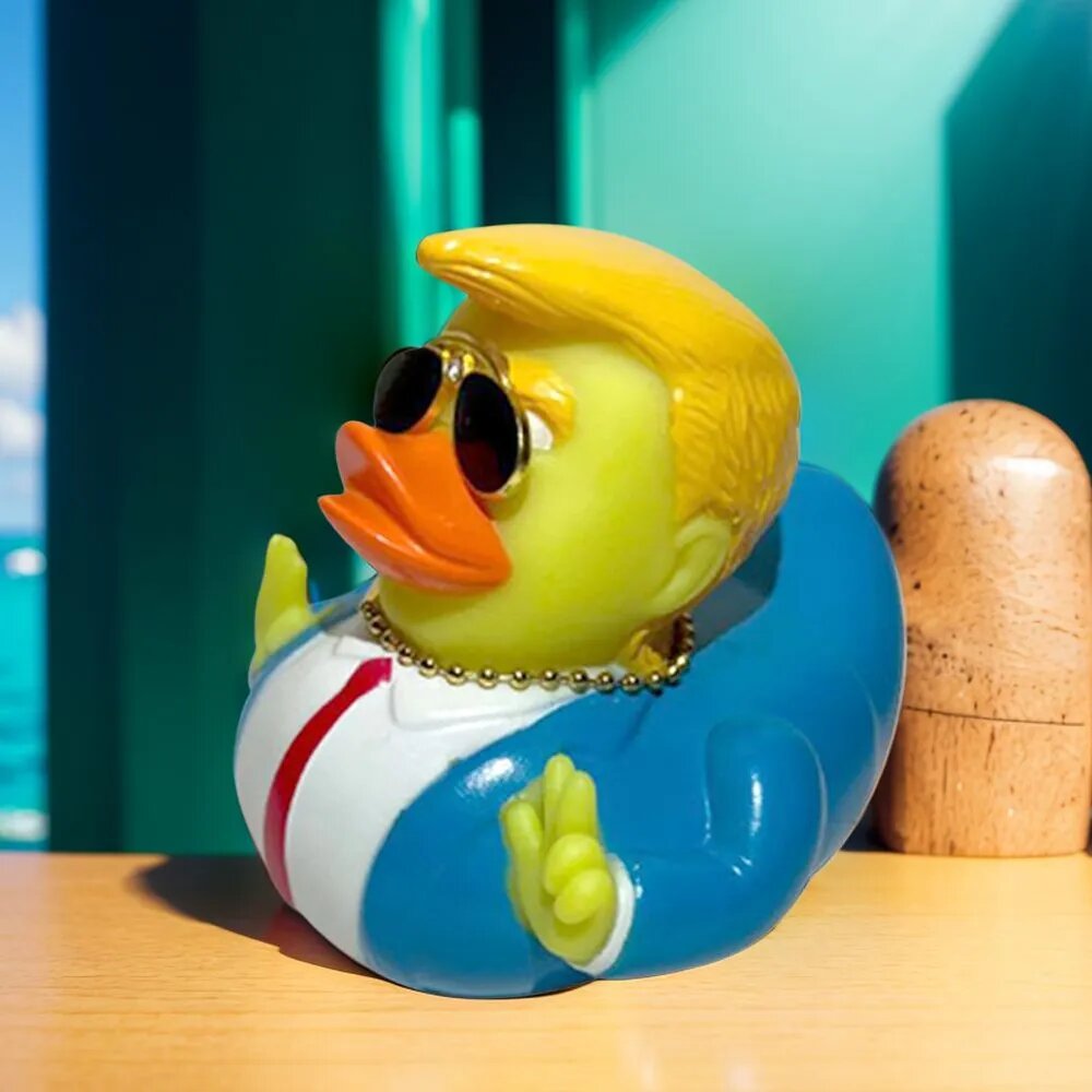 Новинка, резиновая утка Трампа, детские игрушки для ванной, резиновые уточки, забавная игрушка-утка для детей