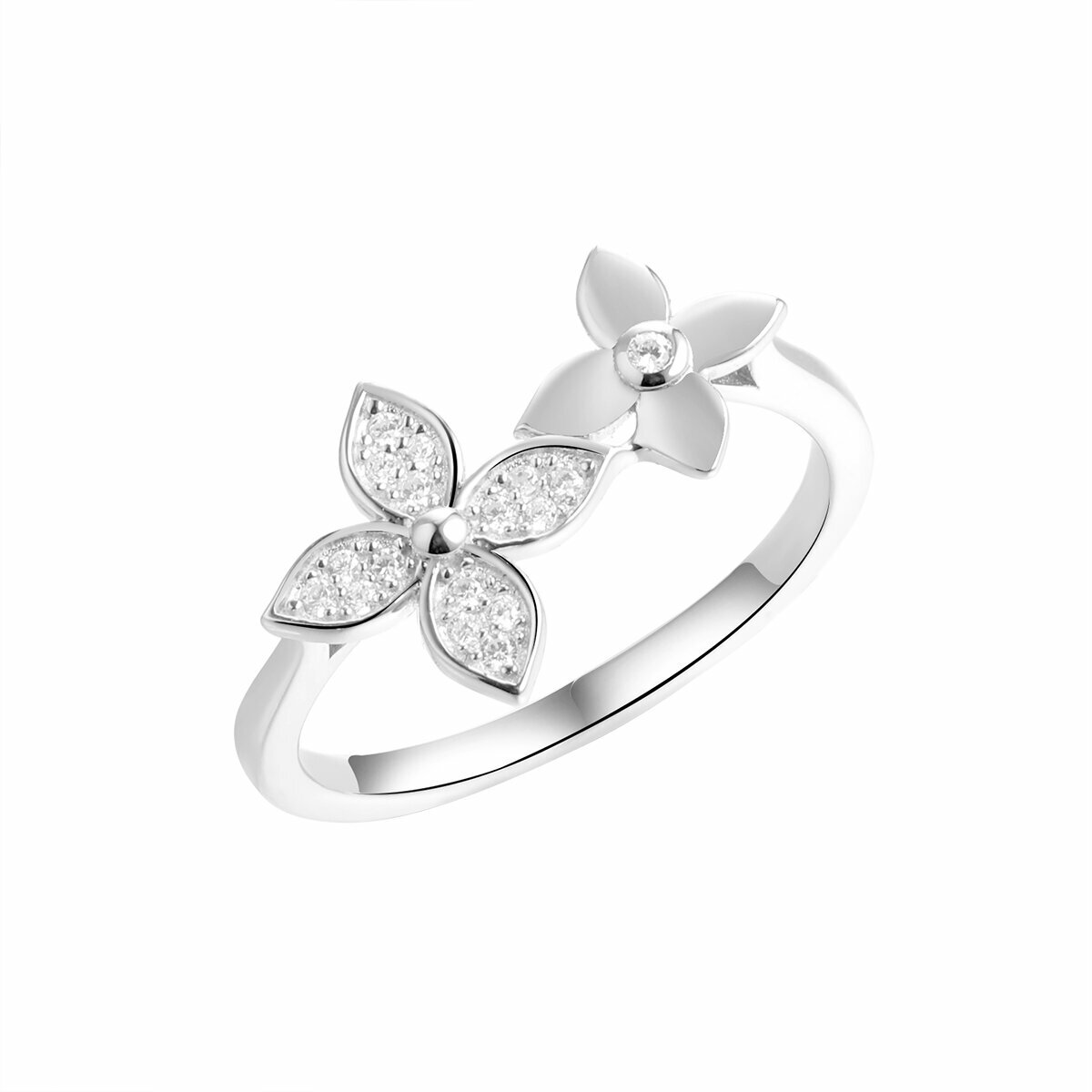 Кольцо, серебро, 925 проба, фианит