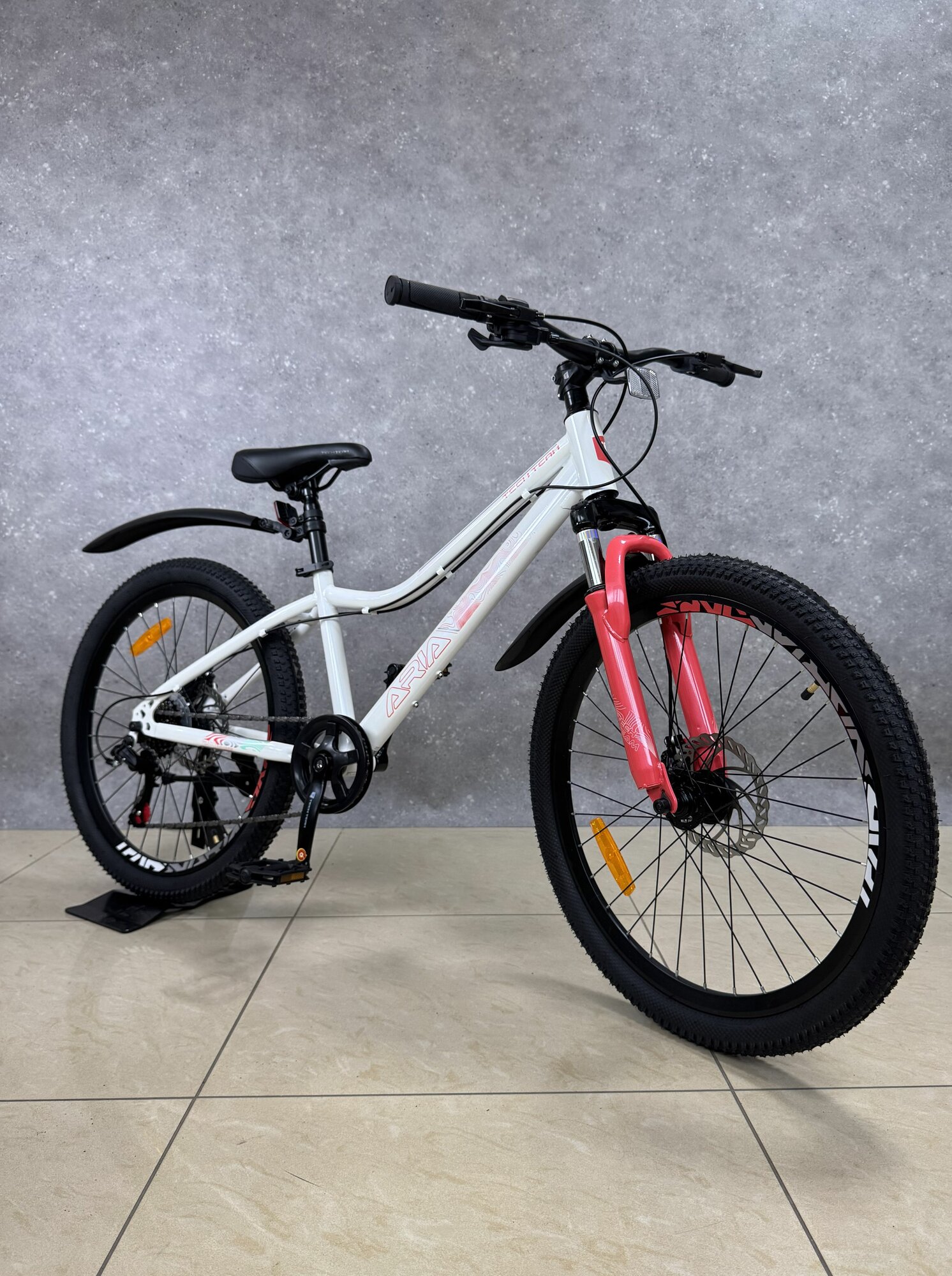 Велосипед горный подростковый Tech Team колесо 24" Aria рама 13" , белый 2026