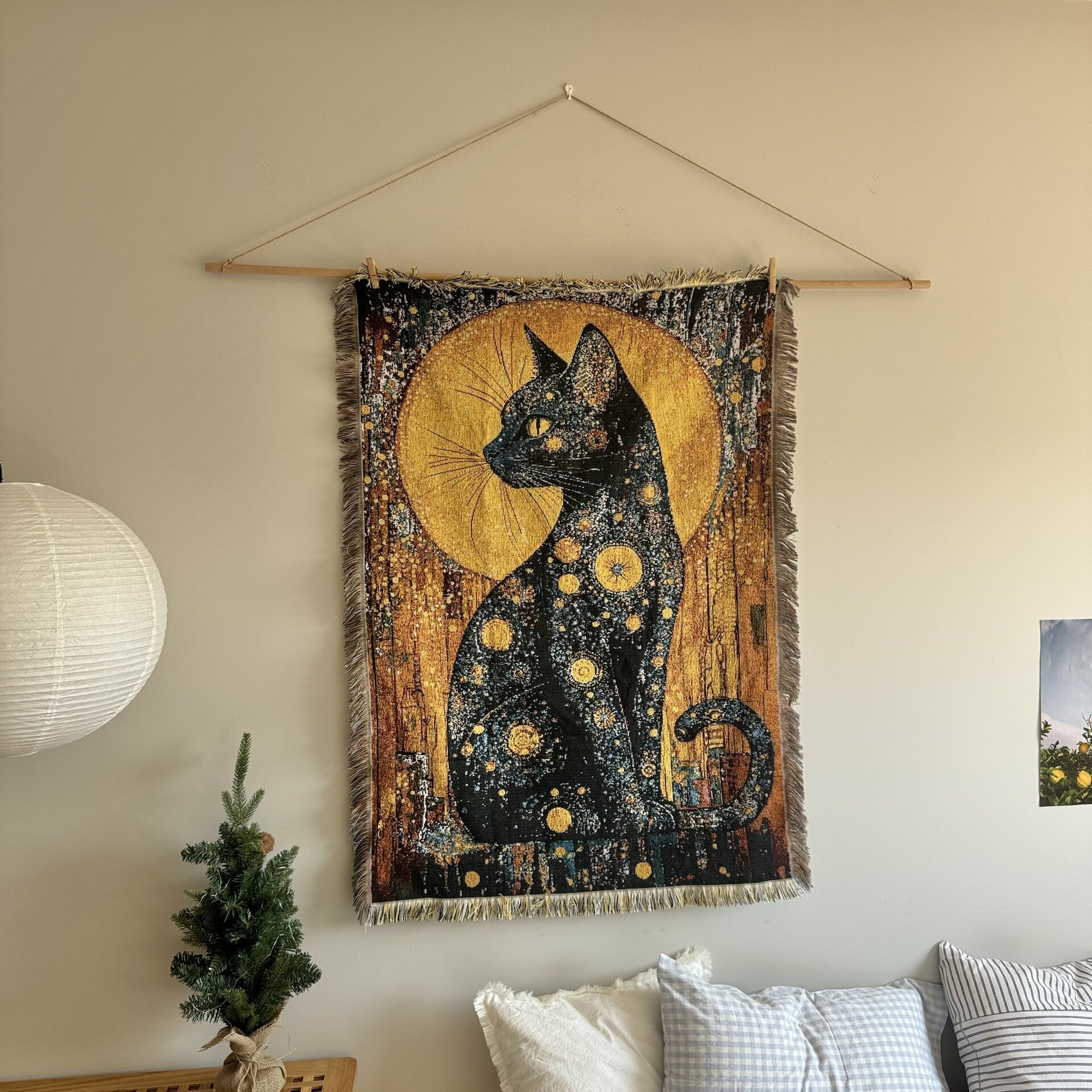 Художник-символист Густав Климт, гобелен с рисунком ночной кошки, 90*130 см