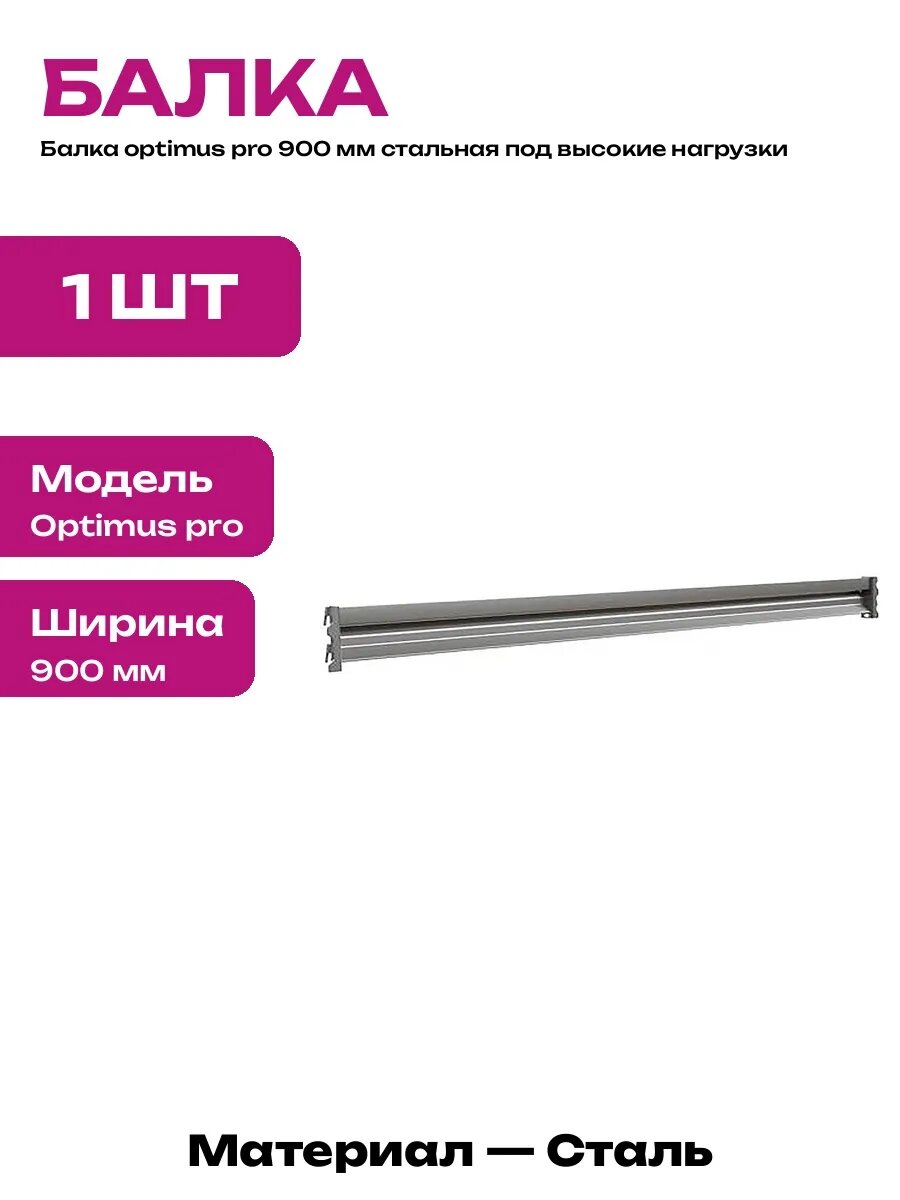 Металлический профиль для стеллажа 900 мм optimus pro 75