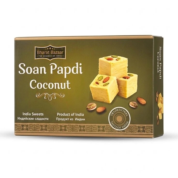 Соан папди (инд. халва) со вкусом кокоса Bharat Bazaar 250г