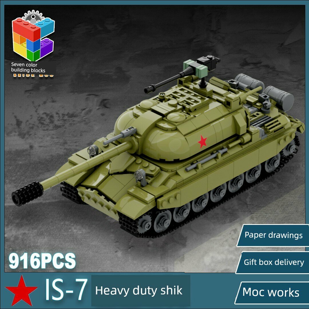 Сборная модель танка IS-7, сверхтяжелый советский танк, историческая игрушка 1940-х годов