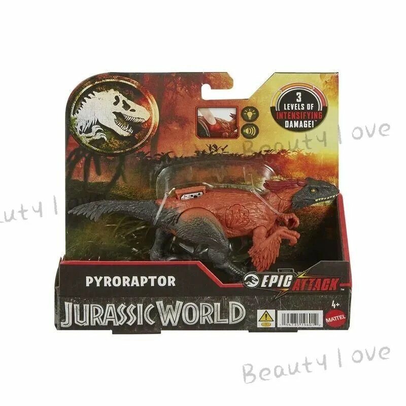 Mattel Фигурка динозавра Pyroraptor Jurassic World HTP67 свет + звук