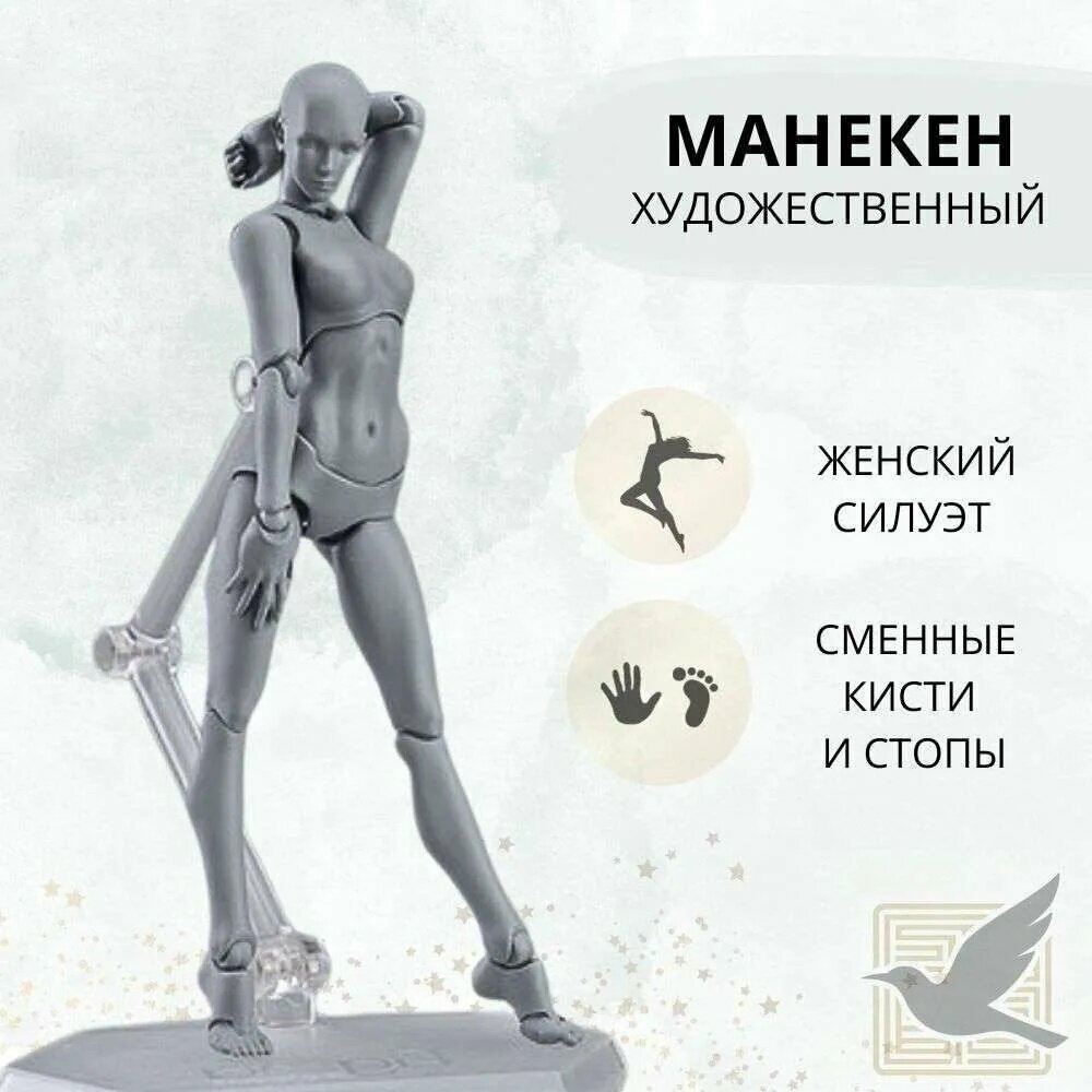 Манекен человека для рисования (женский силуэт)