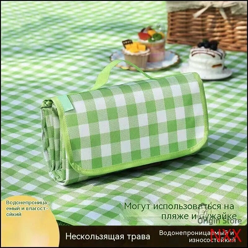 Водонепроницаемый пикниковый коврик 1 1.5 м, для отдыха на природе и пляжа(Green Little 1)