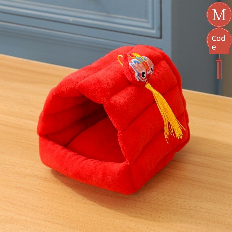 Средний гамбургер с красным Новым Годом, 15x15x13см, для хомяков и мелких грызунов