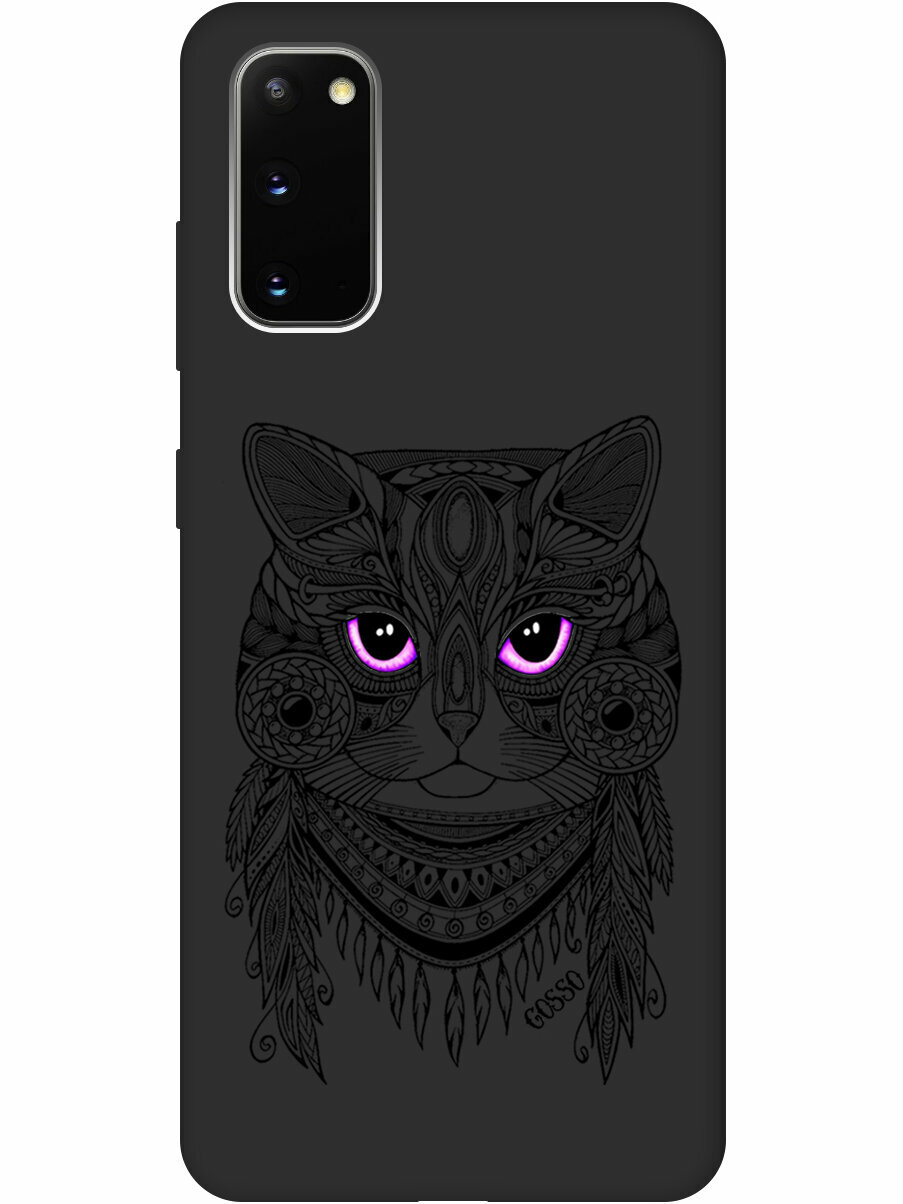 Ультратонкая защитная накладка Soft Touch для Samsung Galaxy S20 с принтом "Grand Cat" черная