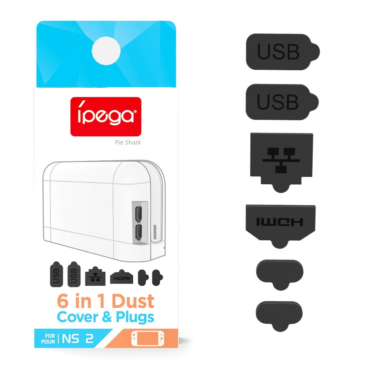 Набор IPEGA для TV-док-станции Switch 2: 6 защитных заглушек для защиты консоли Nintendo аксессуары