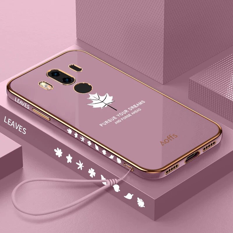 Силиконовый чехол для Huawei Mate 10 Pro с боковым узором кленового листа, полная защита, противоударный дизайн, цвет: