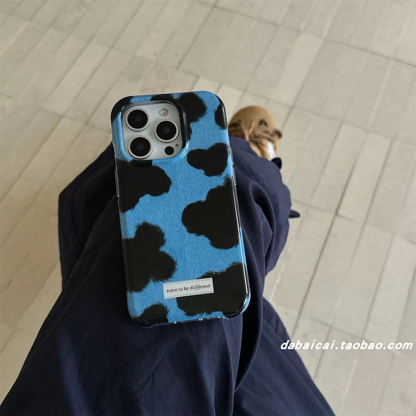 Мягкий силиконовый чехол для iPhone 17 Pro Max с черно-синим леопардовым принтом - полная защита, ударопрочный
