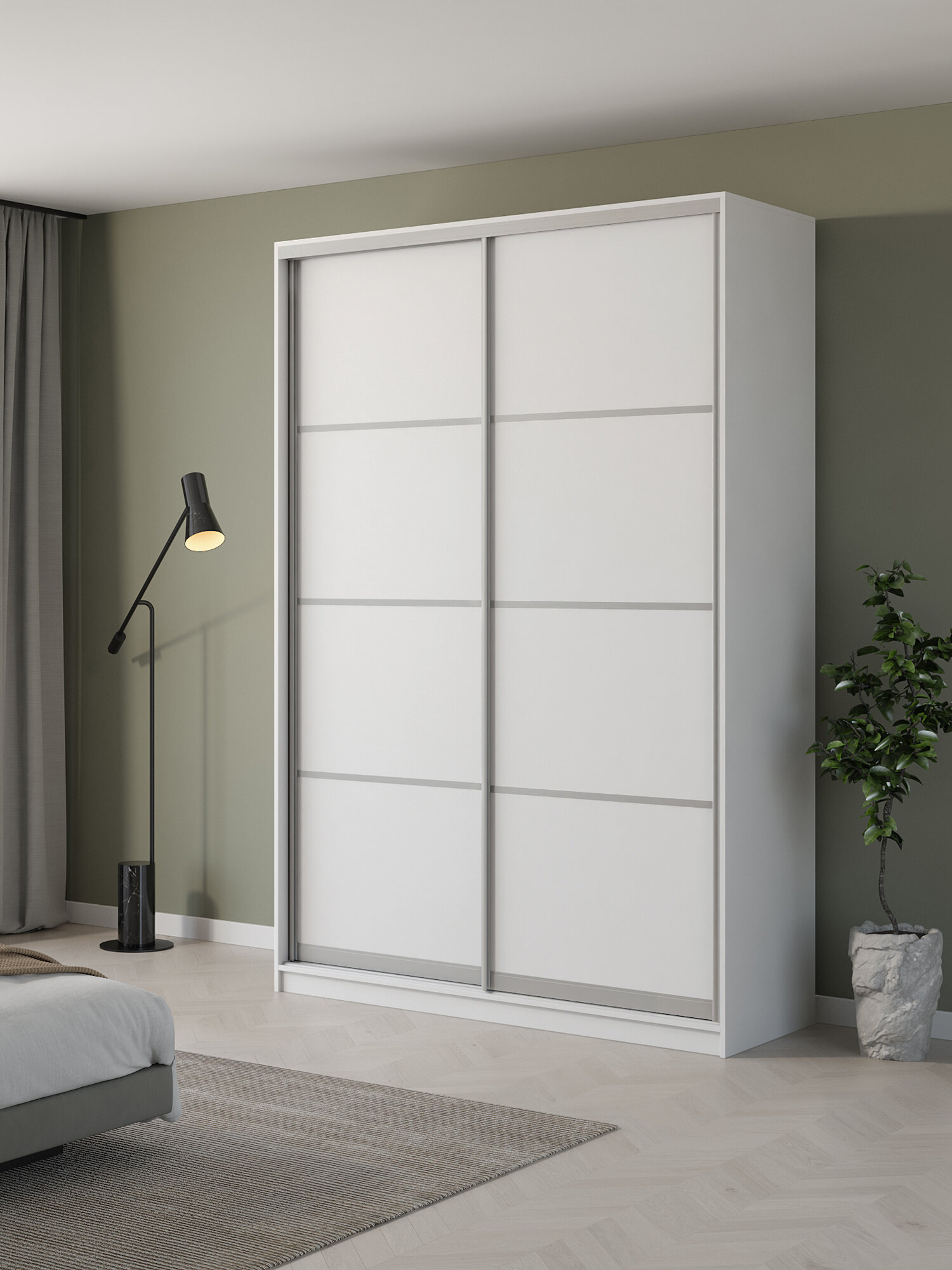 Шкаф купе Матэрна белый глухой 150х45х240 см