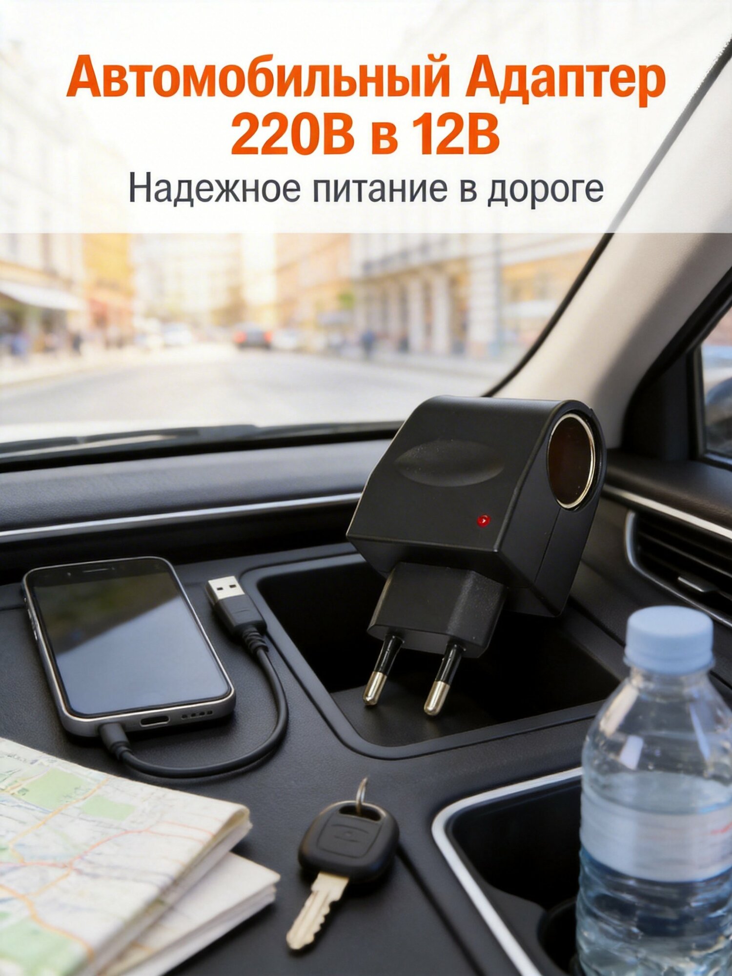 Преобразователь напряжения 110-220В в 12В постоянного тока, адаптер для автомобильного прикуривателя с американской вилкой для домашнего использования