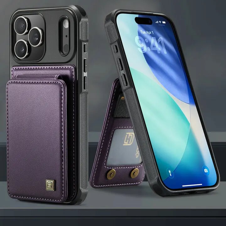 Кожаный чехол для iPhone 11 Purple с RFID-блокировкой