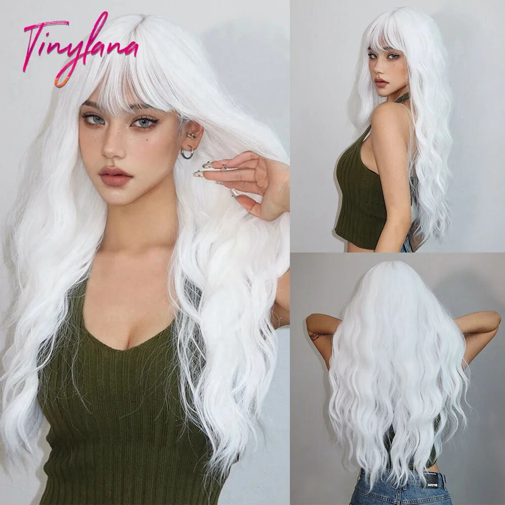Белый длинный кудрявый парик TINY LANA, Цвет: LC3019-1