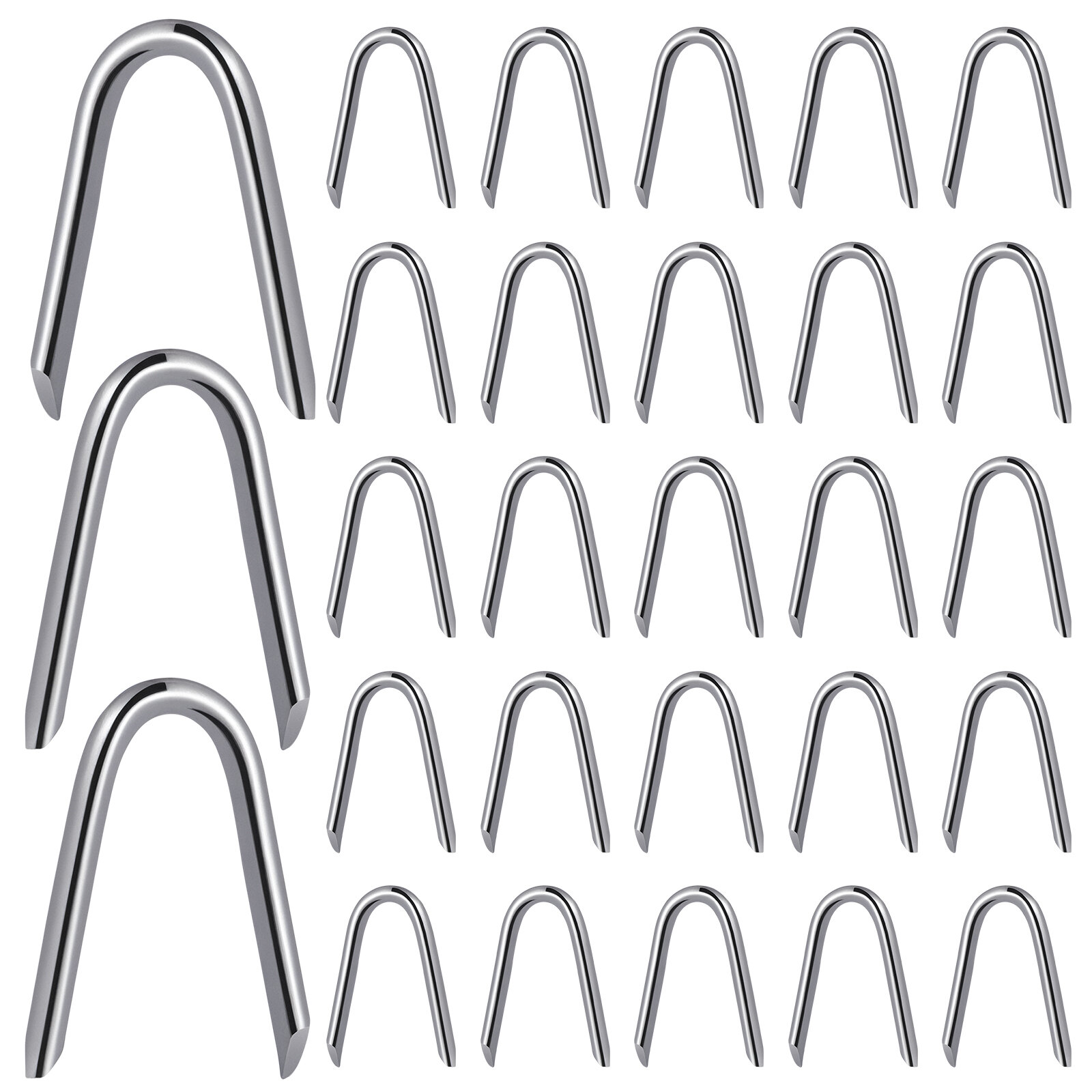 70 Штук Железных Гвоздей У-Образной Формы Для Ограждений И Сетки Размер 2.10X1.50X0.10Cm Серебристый Цвет