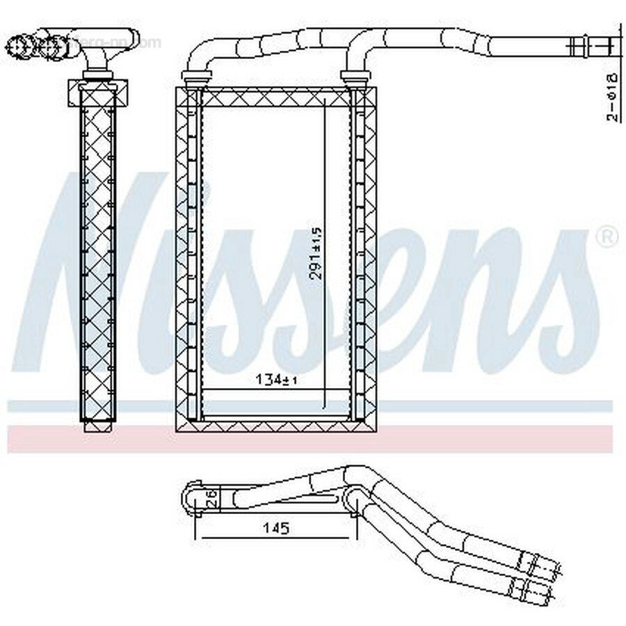 NISSENS 707208 радиатор отопителя!\ Scania 6 L/P/G/R/S серии
