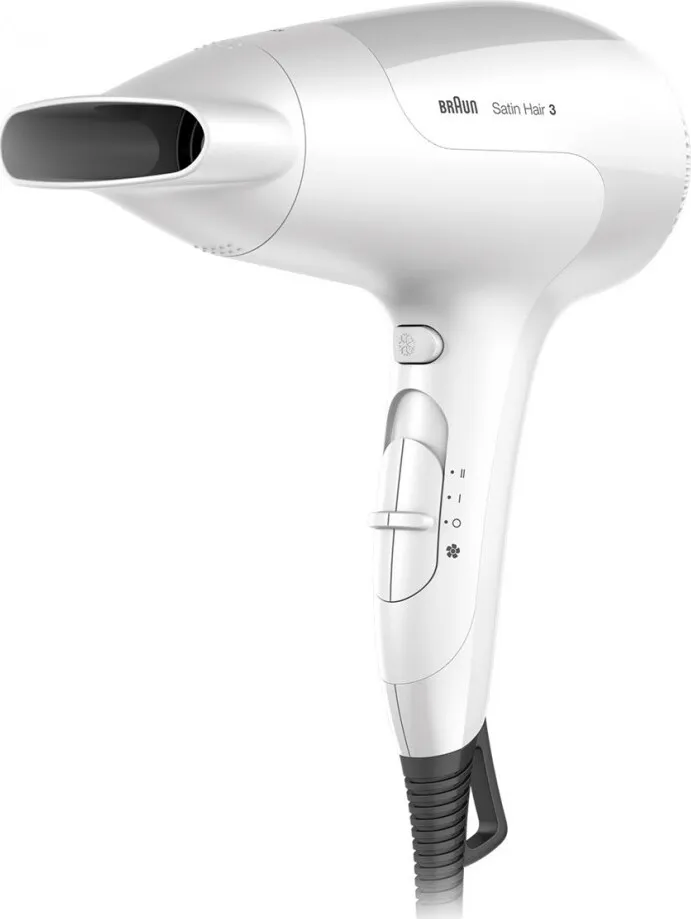 Фен Braun Satin Hair 3, HD380, белый (2000 Вт, 2 скорости, 3 уровня температуры, подача холодного воздуха, ионизация)