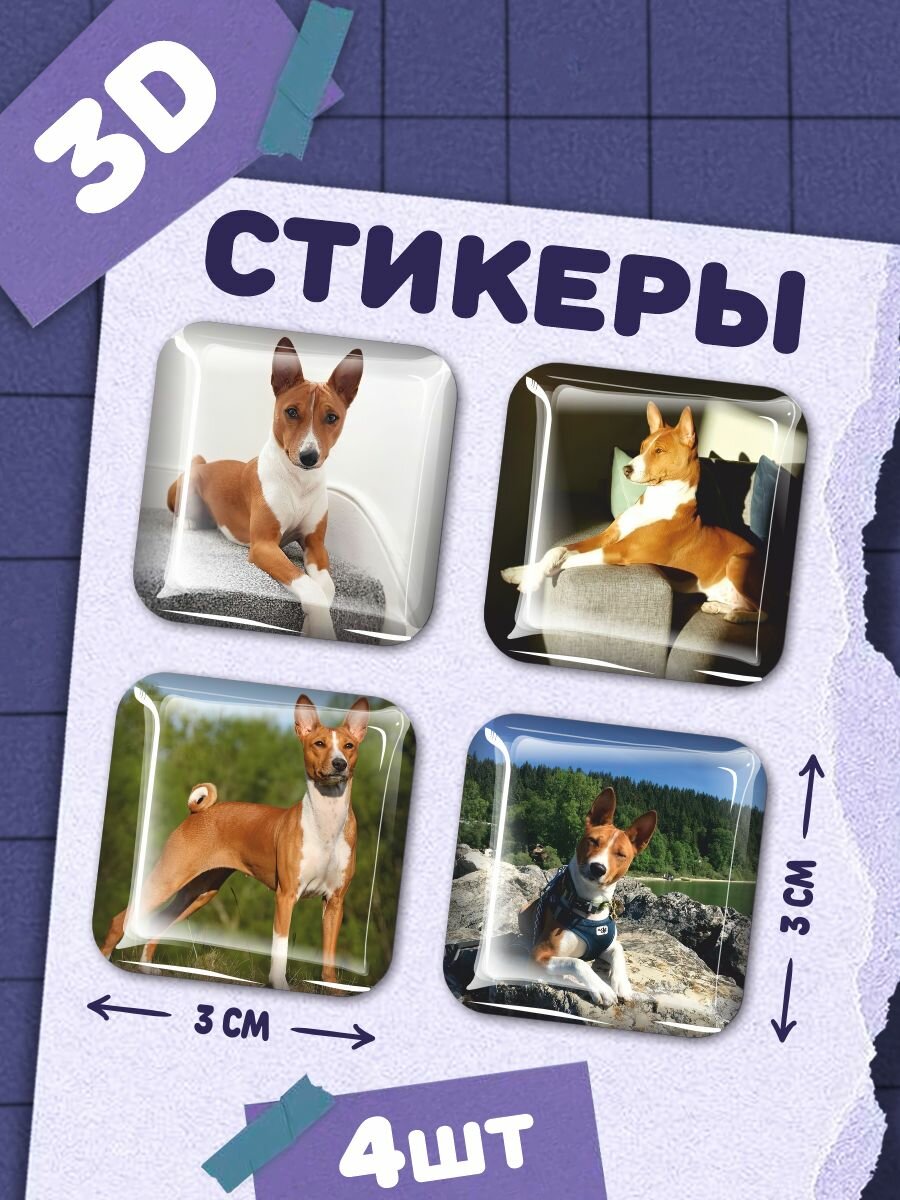 Наклейки на телефон 3д стикеры Басенджи