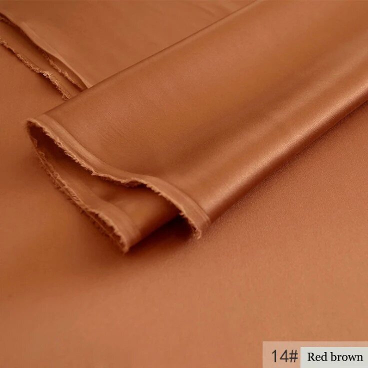 Шелковая ткань Шармез, Коричневый, 14 Red brown