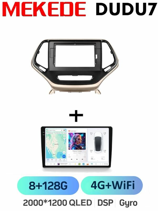 Магнитола Mekede 10" DUDU7 8/128 Gb для Jeep Cherokee 5 KL 2014-2018 carpay Android
