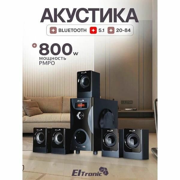 Колонки компьютерные Eltronic Акустическая система 5.1 ELTRONIC 20-84 (черная)