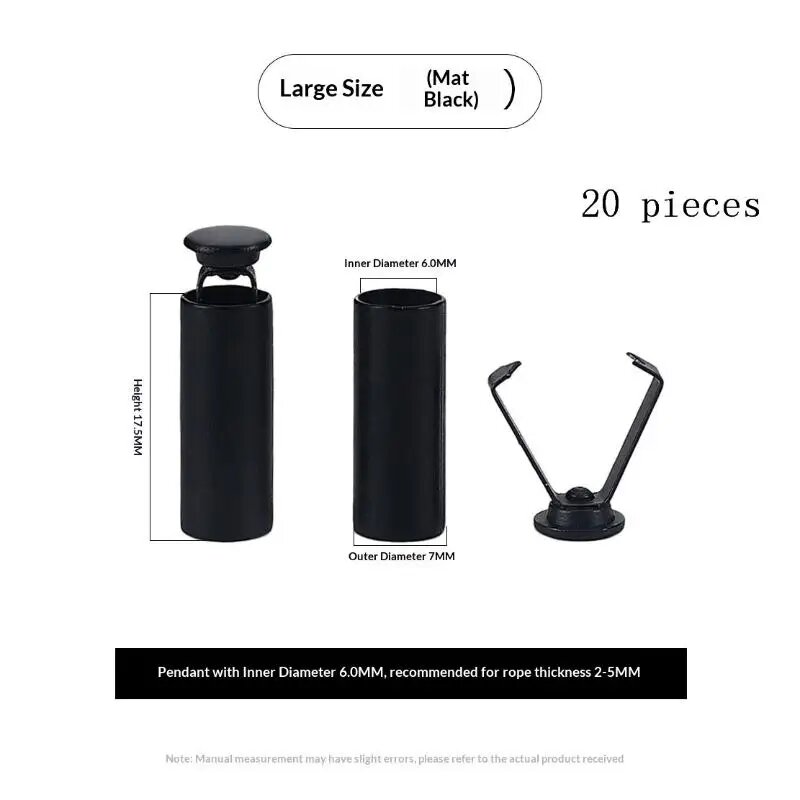 Стопорные кнопки YEGBONG Black 20pcs
