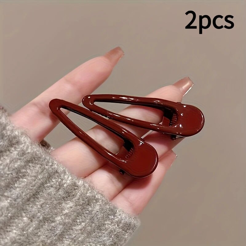 Бордовые заколки-крабики BB, 2 шт.
