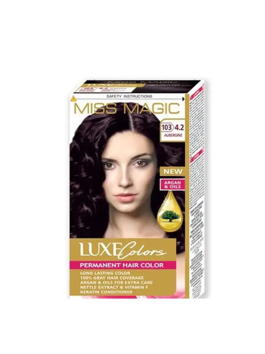 Miss Magic Стойкая краска для волос "LUXE COLORS" 103/4.2- баклажан