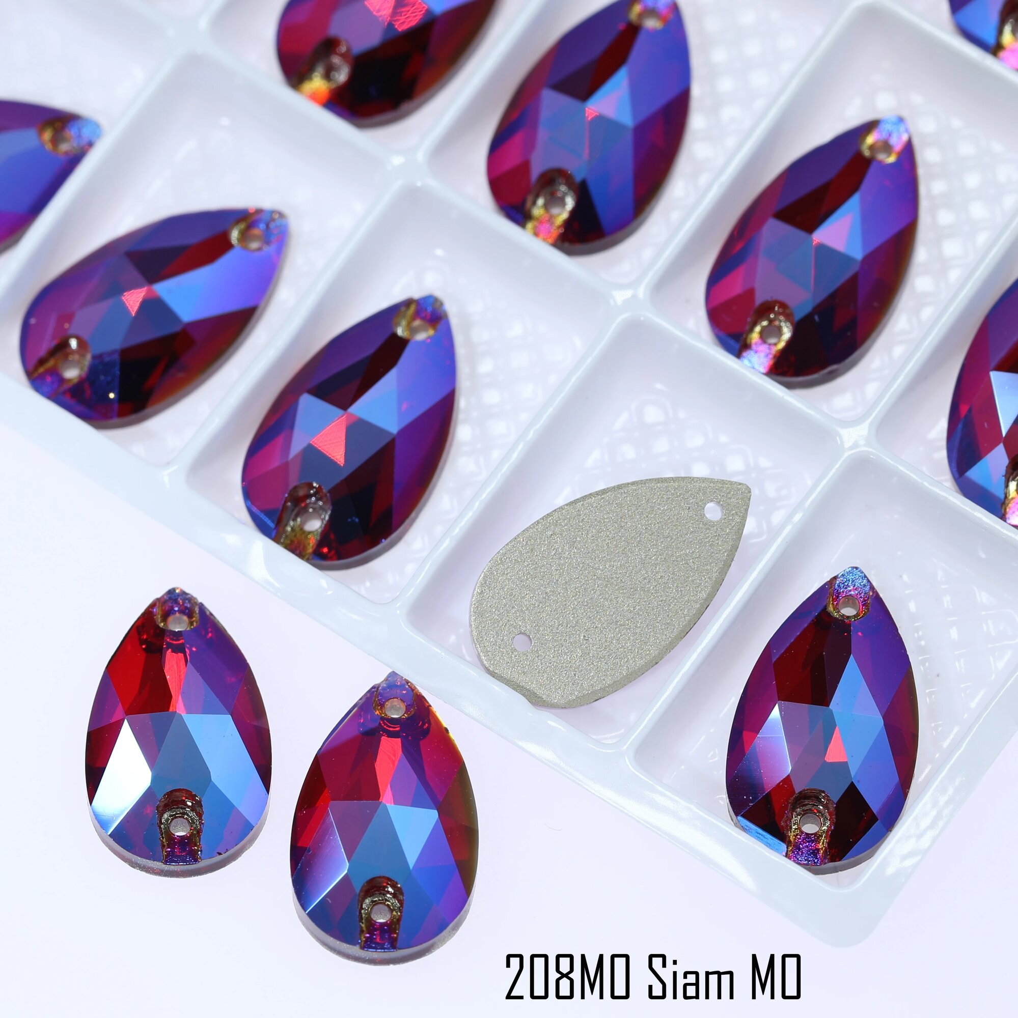 Стразы для вышивки MO 24Pcs 10.5mm18mm, 208MO Siam MO