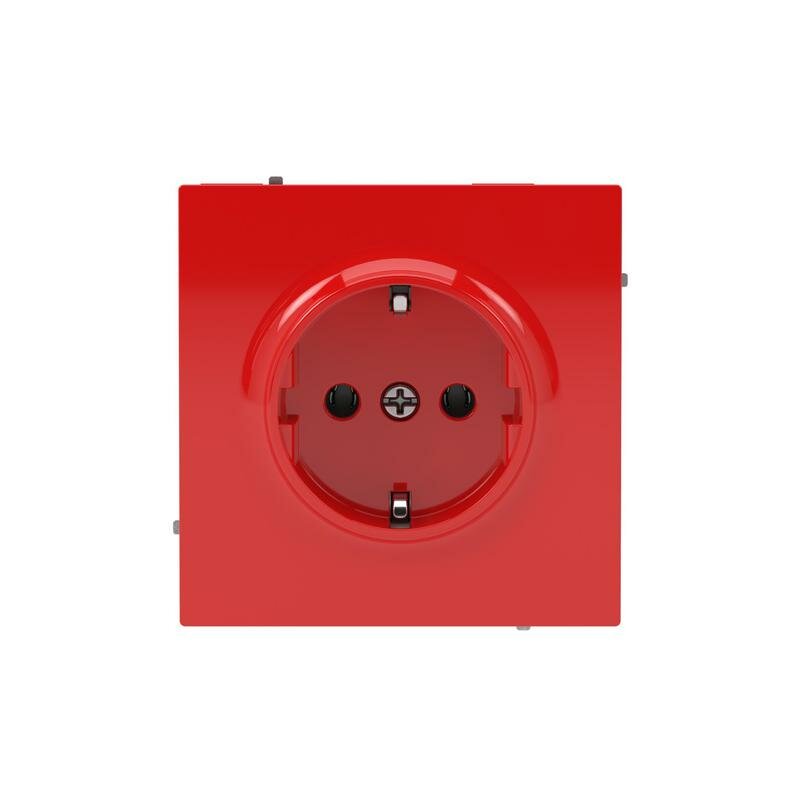 Розетка силовая KANT 2P+E без шторки красн. сатин DKC 7001033