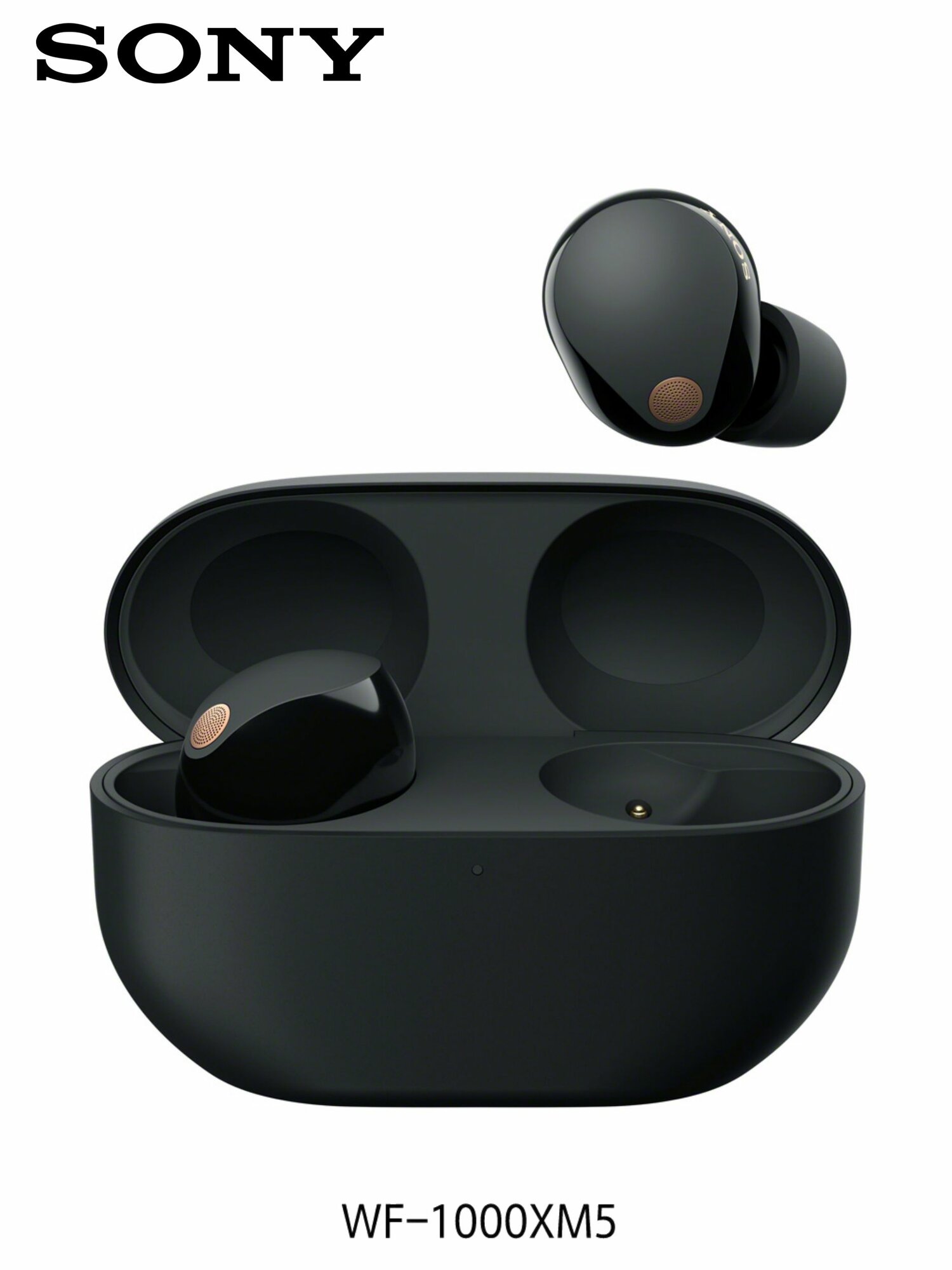 Sony Наушники беспроводные с микрофоном Sony WF-1000XM5, Bluetooth, USB Type-C, черный, зеркальный