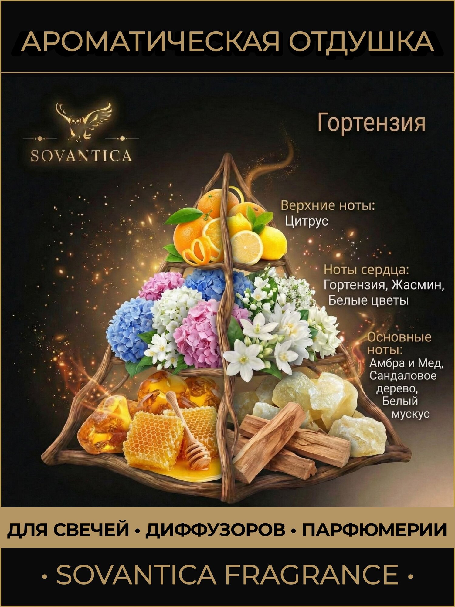 Ароматическая отдушка 50 г Гортензия (Hydrangea), Sovantica