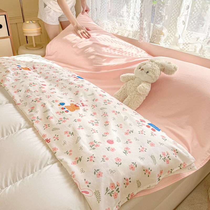 Rabbit Joy + Cream Pink 100% хлопок гостиничный дорожный спальный мешок, портативный гигиенический комплект, размеры