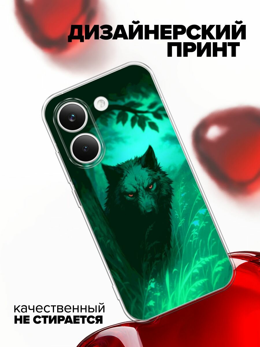 Силиконовый чехол на Poco X8 Pro / Поко X8 Про с принтом Лесной волк — фото 1
