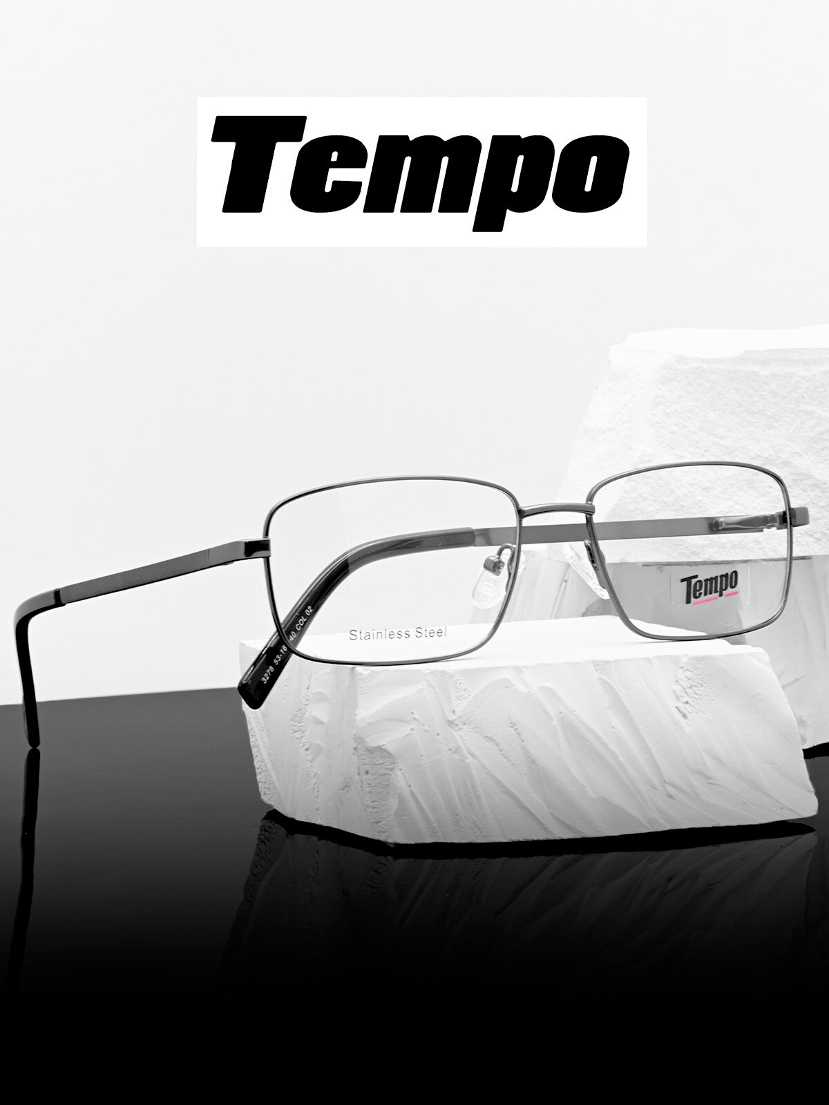 Оправа для очков Tempo 3278 C02 пол Мужской форма оправы Прямоугольная цвет оправы Серебряный