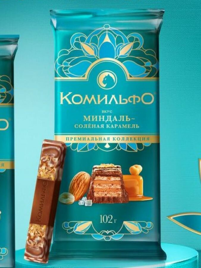 Шоколад комильфо со вкусом миндаля и карамели, 102г