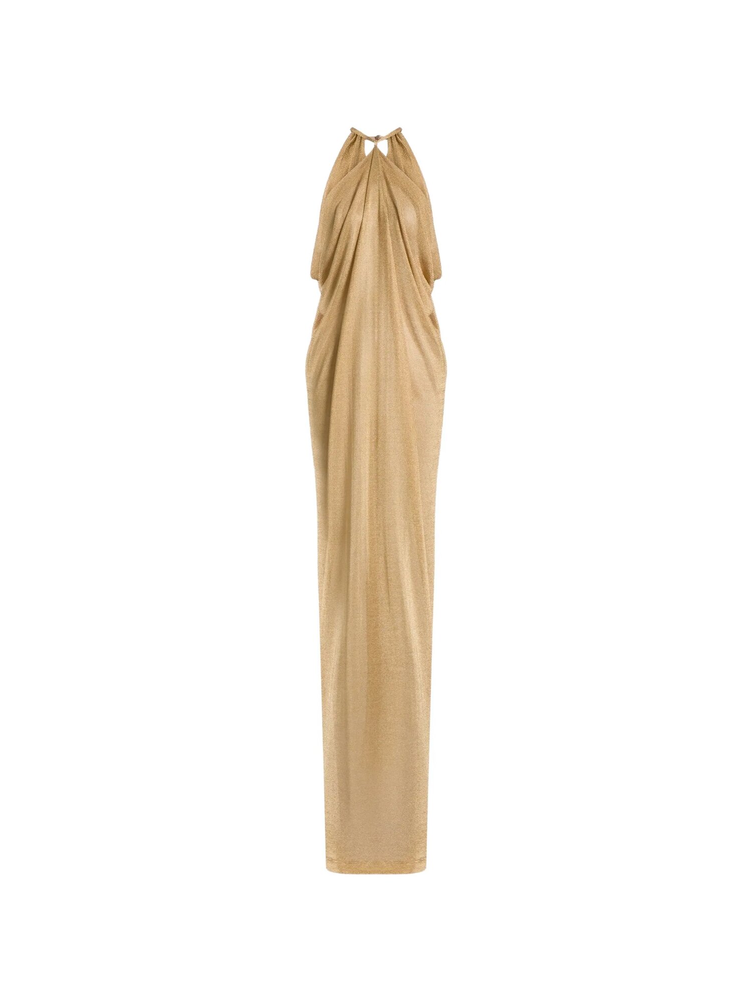 Платье Alberta Ferretti Metallic-effect halterneck maxi dress