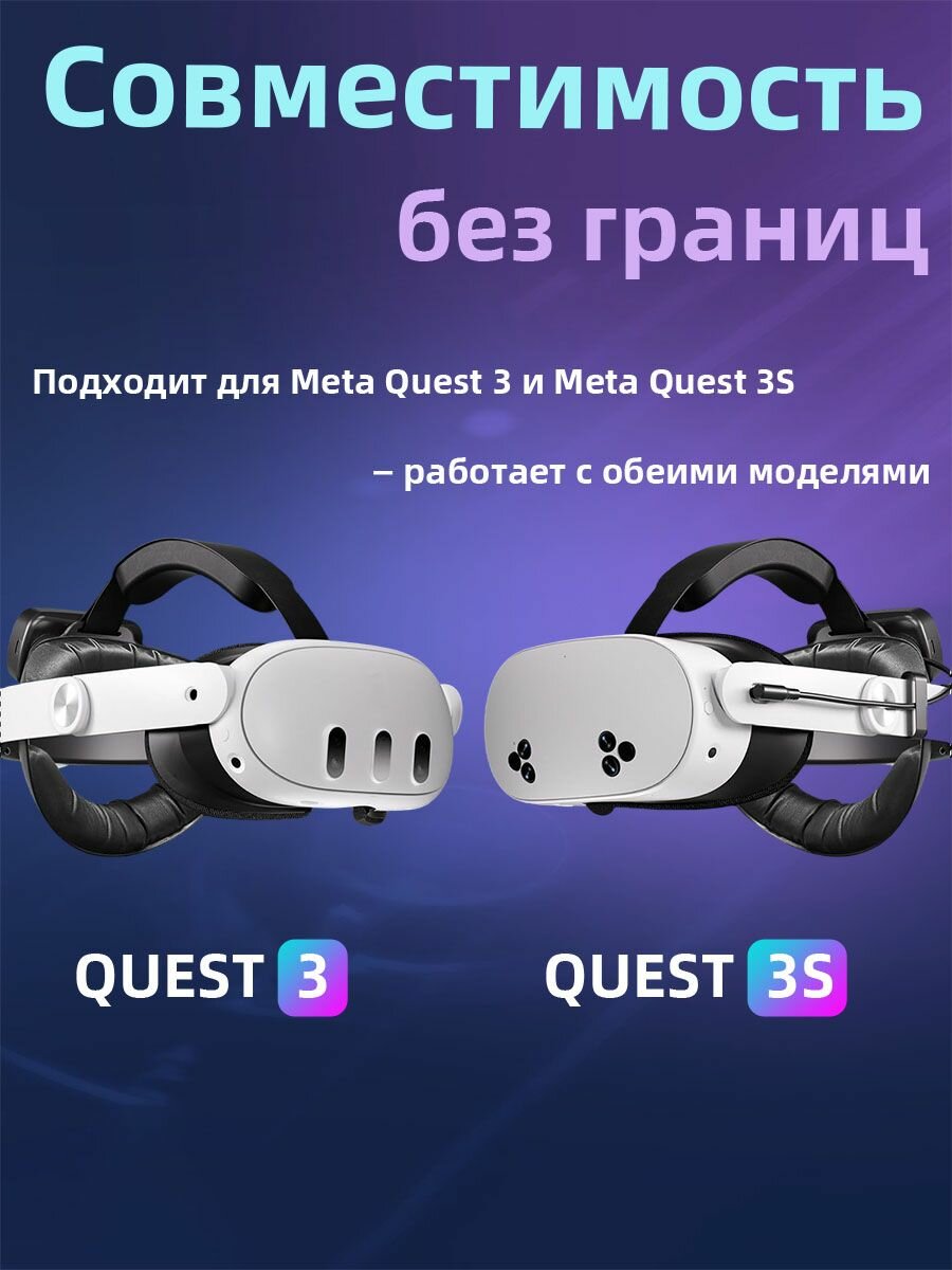 Крепление Elite Strap для Oculus Quest 3 / 3S с аккумулятором 10000 мАч Оголовье для VR очков и аксессуары