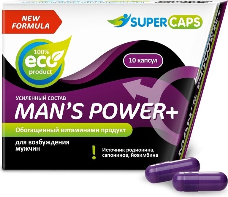 Super Caps БАД к пище Man's Power Plus средство возбуждающее для мужчин 10 шт Man's Power Plus 10 900g
