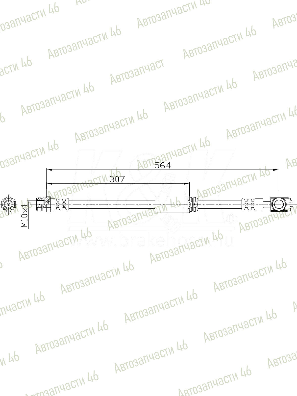Тормозной шланг к суппорту передний 1k0611701m Шкода Йети Skoda Yeti 2009-2014 Венгрия