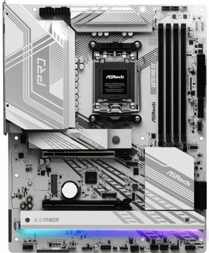 Материнская плата ASRock X870 Pro RS - AM5, AMD X870, 4xDDR5-5600 МГц, 1xPCI-Ex16, 3xM.2, ATX