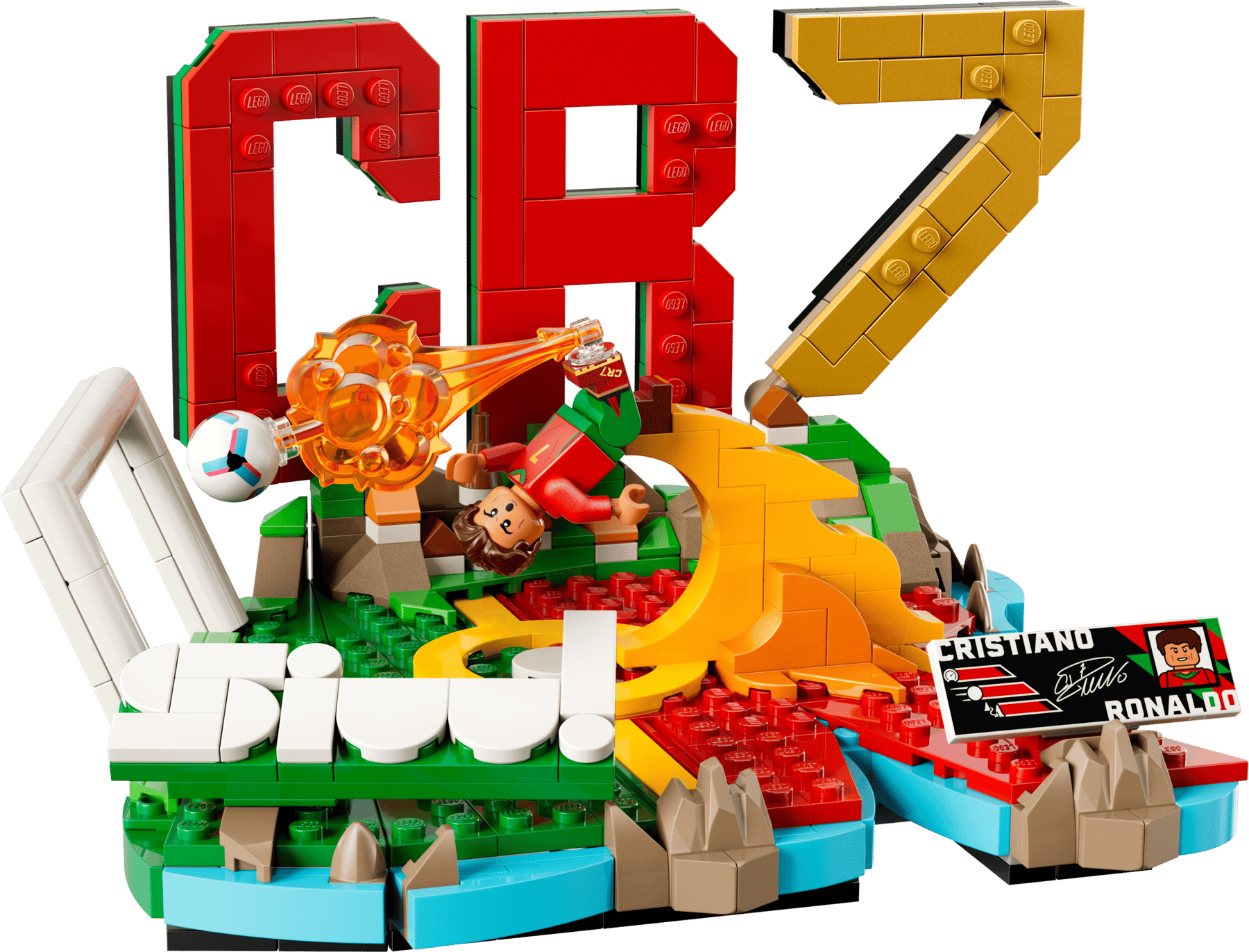 Коллекционный конструктор LEGO Icons 43012 Криштиану Роналдо Футбольные моменты, 490 деталей, подарок футбольному фанату