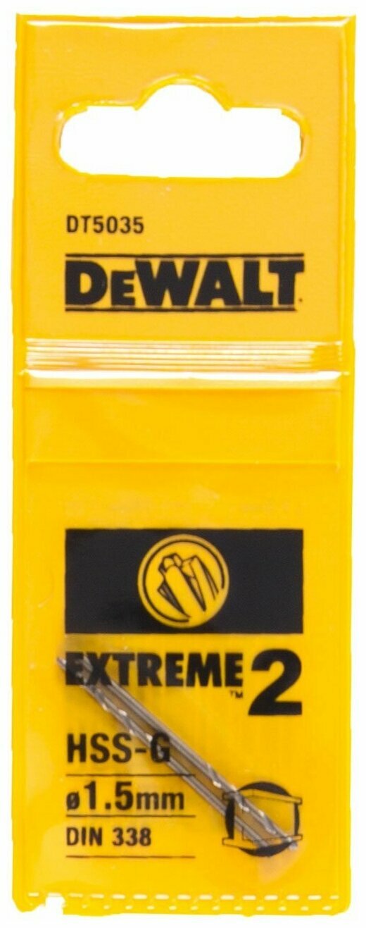 Сверло по металлу DeWalt HSS-G 1.5x40x18мм DT5035-QZ