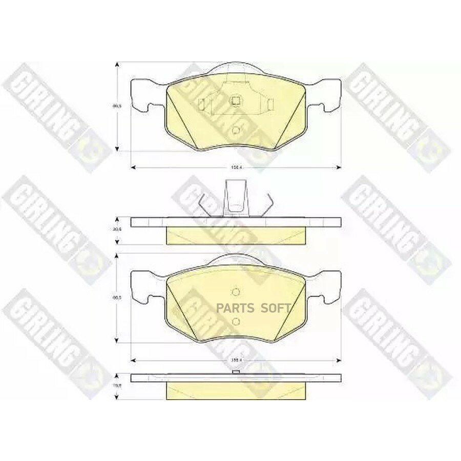 Колодки тормозные FORD MAVERICK 03>/MAZDA TRIBUTE 00>передние от официального дистрибьютора, GIRLING, артикул 6114972